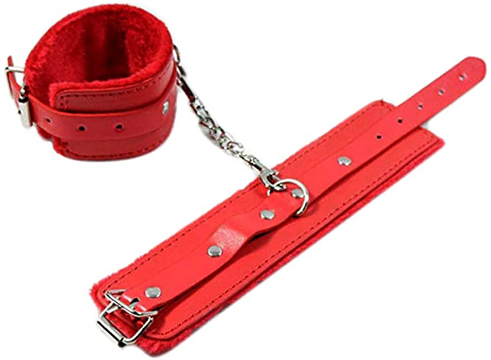 Super Soft Leather Handcuffs With Adjustable Fur Cuffs, Strong And Dur